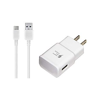 Works for Galaxy A32 5G OEM Adaptive Fast Charger Works for Samsung Galaxy A32 5G 15W with Certified USB Type-C Data and Charging Cable (White 3.3FT 1M Cable)