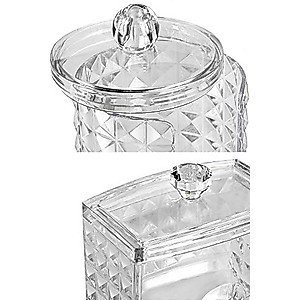 Aeon Design Makeup Organizer Set Cotton Ball,Cotton Pad And Q Tip Holder Vanity Organizer-Storage Containers On Bathroom Counters-Bathroom Organizer-Easy Organization With Compact Unique Design-3 Pack