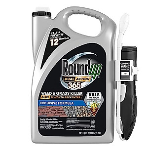 Roundup Dual Action 365 Weed & Grass Killer Plus 12 Month Preventer with Comfort Wand, Kills & Prevents for up to 1 Year, 1 gal.