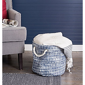 DII Woven Paper Storage Bin, Tweed, Nautical Blue, Small