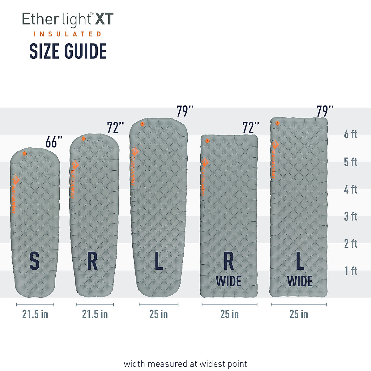 Sea to Summit Ether Light XT Extra-Thick Insulated Sleeping Pad, Rectangular - Regular (72 x 25 x 4 inches)