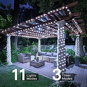 Ollny Christmas Lights Outdoor, Super Long 300FT 900LED White Christmas Lights, 8 Mode Christmas Tree Lights with Remote, IP67 Waterproof Fairy String Light Plug in for Indoor Xmas Decorations