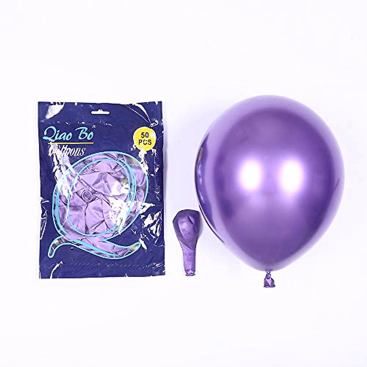 BALONAR 3.2g 12Inch 90pcs Metallic Chrome Balloon in Blue Green and Purple for Wedding Birthday Party Decoration (Blue Green Purple)