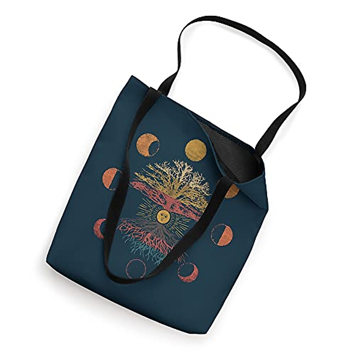 Phases of the Moon Hippie Life 60's 70's Retro Tree Vibe Tote Bag