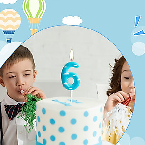 Blue Sky White Cloud Birthday 2nd Candle Number 2 Candle One Cake Topper Toy Story Theme 2nd Birthday Cake Decoration for Toy Story Theme Boys Girls Kids 2nd Birthday Party Cake Decorations Supplies