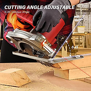 AVID POWER Circular Saw, 15 Amp Corded Circular Saw 7-1/4 Inch Electric Saw for Cutting Wood, Metal and Plastic, Solid Aluminum Base Plate