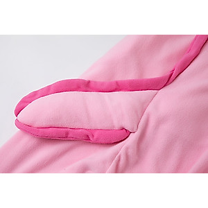 OGU' DEAL Kid's Pink Animal Onesie Costume Halloween Party Cosplay One Piece Jumpsuits Fleece Sleepwear for Girls