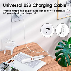 kuzuwill Facial Hair Remover for Women, Rechargeable Eyebrow Razor & Painless Hair Remover, Eyebrow Lips Body Facial Hair Removal for Women with Built-in LED Light, Extra 4 Eyebrow Tweezers