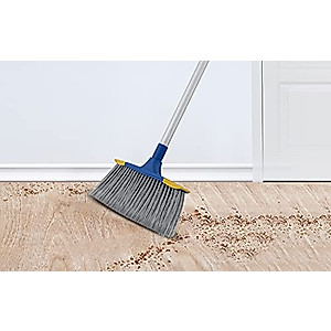 Slim Angle Broom with Extendable Handle 53" Long, Durable Collapsible Broom for Home, Kitchen, RV, Travel (Blue, 2)