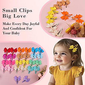 Ruyaa Hair Clips, 40-Pack Premium Quality Lightweight Hair Bows Snap Clips in 20 Colors, Baby Barrettes, Hair Pins, Hair Bows for Pigtails, Children Hair Accessories