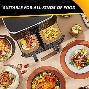 Air Fryer Disposable Paper Liner Rectangle 120 Pcs 8.6x 5.5'' for Ninja Dual Air Fryer with 2 Baskets 8 Qt and above, Air Fryer Parchment Liners Rectangular Non-Stick, Fit Ninja DZ201 DZ401 IG651