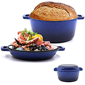 Enameled Cast Iron Dutch Oven for Bread Baking, 5.5 QT Dutch Oven Pot with lid, Induction Compatible, Marseille