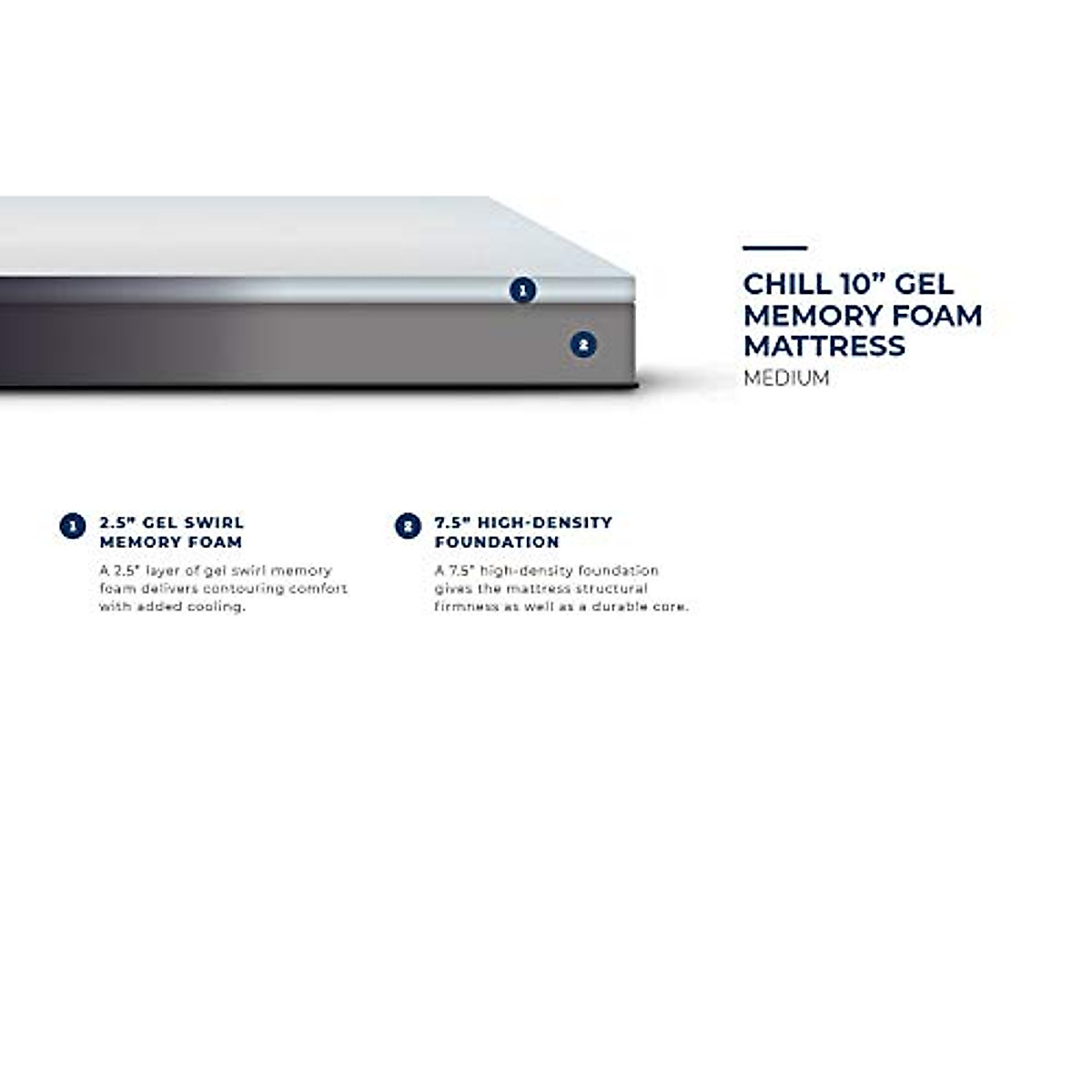 Dreamfoam Bedding Chill 8" Gel Memory Foam Mattress, Queen- Made in Arizona