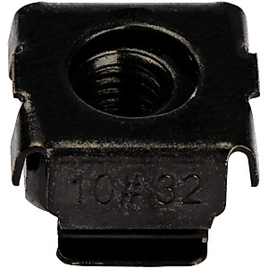 StarTech.com 10-32 Cage Nuts - 50 Pack - Rack Mount Clip Nuts - for Square Hole Server Rack - Black (CABCAGENUTS1032)
