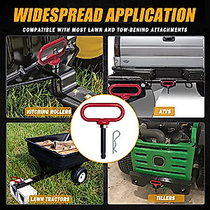 EilxMag Magnetic Hitch Pin, Lawn Mower Trailer Hitch Pins - Strong Heavy Duty Neodymium Magnet Trailer Gate Pin for Mowers, Lawn Tractors, Towing Cargo, ATV - Simple One Handed Hook On & Off（Red）