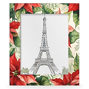 Mardesigns Christmas 11x14 Picture Frame, Red Poinsettia Display Pictures11x14 or 8x10 Photo, Wall Gallery Photo Frames and Tabletop Display Frame