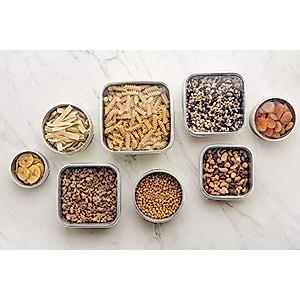 U Konserve Stainless Steel Food Storage Bento Box Container, Leak Proof Silicone Lid Dishwasher Safe - Plastic Free (30oz Clear)