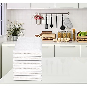 ZUPERIA Bar Mop Kitchen Towels- 12 Pack, 16 x 19 Inches, Bar Mop Towels -100% Cotton Barmops Towels - Super Absorbent, Multi-Purpose for Home, Kitchen and Bar Cleaning (White)