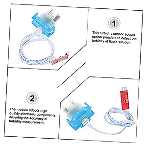 MUCKLILY Module Turbidity Meter Water Sensor Turbidity 3.3-5v Water Quality Detection Turbidity Testing Turbidity Measurement Sensor Water Turbidity Sensor Turbidity Tester Plastic Blue