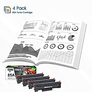 Cool Toner Compatible Toner Cartridge Replacement for HP 85A CE285A P1102w Toner Cartridge Work with HP Pro P1102w M1212nf M1217nfw MFP Laser Printer Ink (Black, 4-Pack)