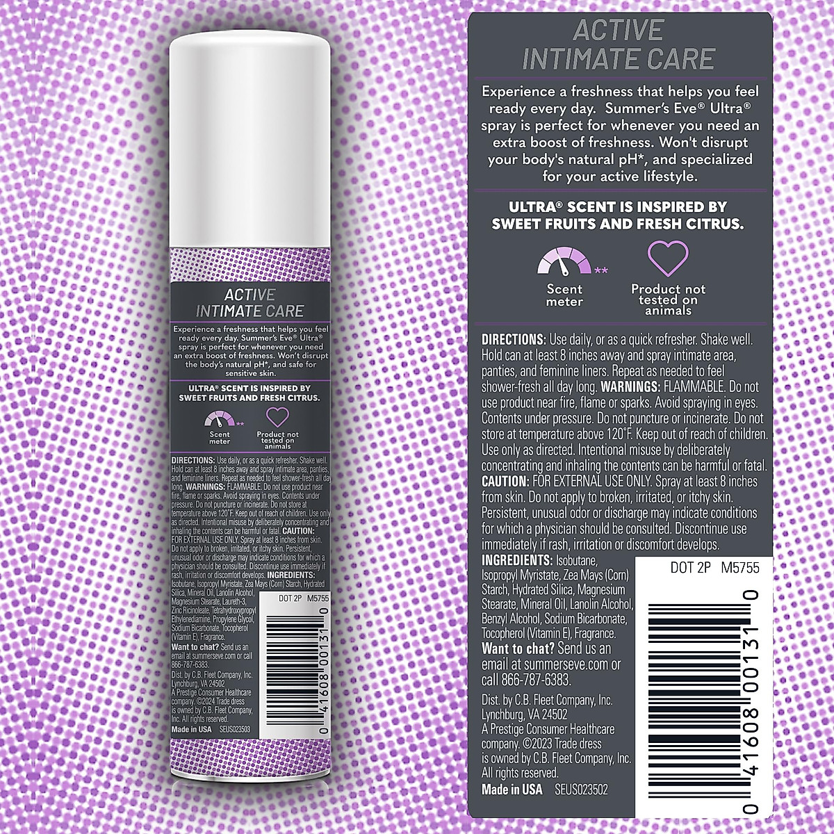 Summer's Eve Ultra Daily Active Feminine Spray, 2 oz