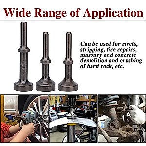 Smoothing Air Hammer Bits Set, 5Pcs Smoothing Air Hammer Tool Kit Air Hammer Accessories Extended Length Pneumatic Chisel Bits with Spring, by ZMCYNG