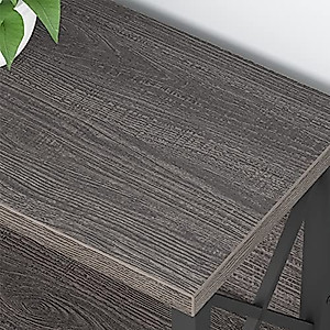 LVB Wine Bar Cabinet, Industrial Coffee Bar Cabinet for Liquor and Glasses, Modern Sideboard Buffet with Storage Rack, Rustic Liquor Home Bar for Kitchen Dining Living Room, Dark Gray Oak, 47 Inch