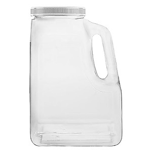 Mountain West Company Oblong Jar with Handle, 4 Pack, Plastic Storage Container, Great for Liquid, 1.25 Gallon Size