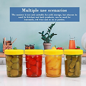 Accguan Mason Jar Set of 6,16oz Airtight Glass Jars wit Lids, Includes Purple Pen and Stickers for Cereal, Oatmeal, Fruit, Milk, Storage,Canning, Pickling, Jamming (6 Pack)