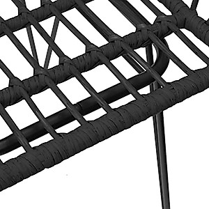 vidaXL 2X Patio Chairs with Armrest Garden Outdoor Lawn Terrace Balcony Backyard Dining Dinner Dinette Chair Seat Seating Furniture Black PE Rattan