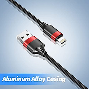 Bkduice 3Pack 1ft iPhone Cable Short, iPhone Charger Cord 1 Foot Lightning to USB Data Sync Cable 12 inch Fast Charging Cord Compatible with iPhone 12/11 Pro/X/XR/XS Max/Plus/8/7/6, Red