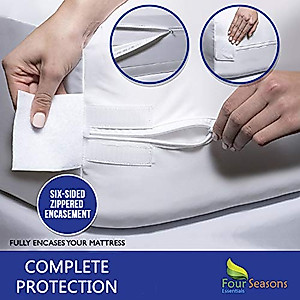 Crib Mattress Protector Waterproof - Zippered Encasement Cover for Baby, Toddler (Crib Size - 28x52x6)