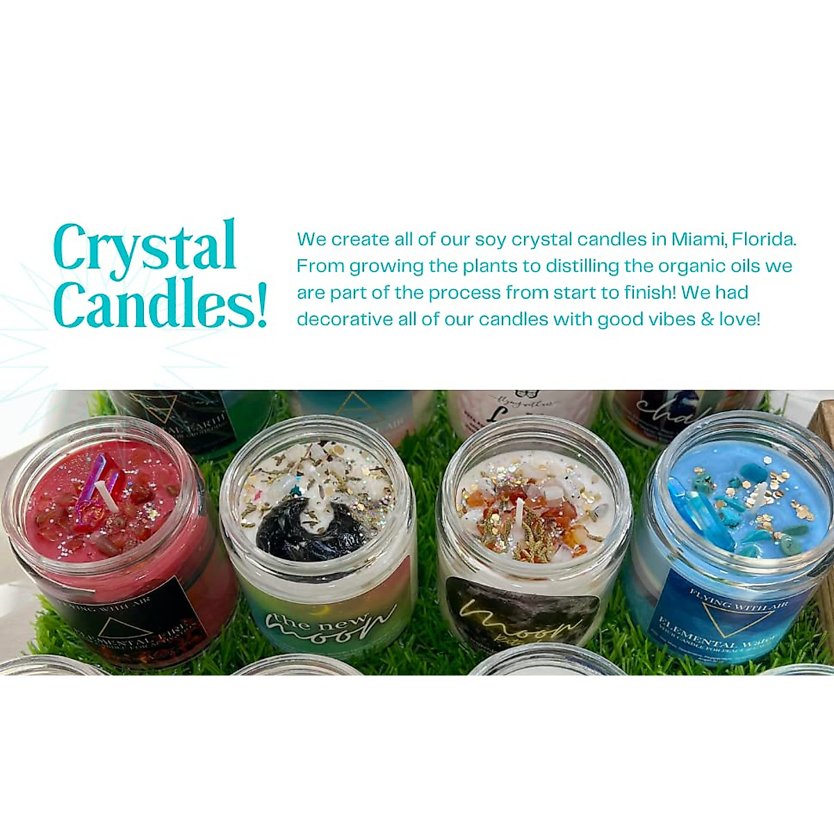 6 OZ Money & Abundance Intention Crystal Candle