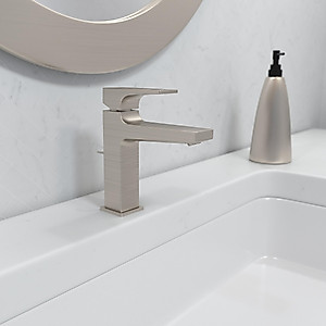 hansgrohe Metropol Modern Low Flow Water Saving 1-Handle 1 7-inch Tall Bathroom Sink Faucet in Brushed Nickel, 32506821