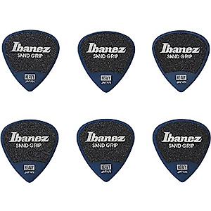 Ibanez PPA16HSG Wizard Series, Sand Grip Picks 6 Pack 1.0mm (PPA16HSGDB),Dark Blue