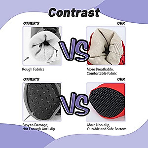 LUZGAT 4PCs Dog Boots Dog Shoes Pow Protector for Summer Hot Pavement for Small Medium Dogs Cat with Non-Slip Sole and Reflective Straps(Red,Size 4)