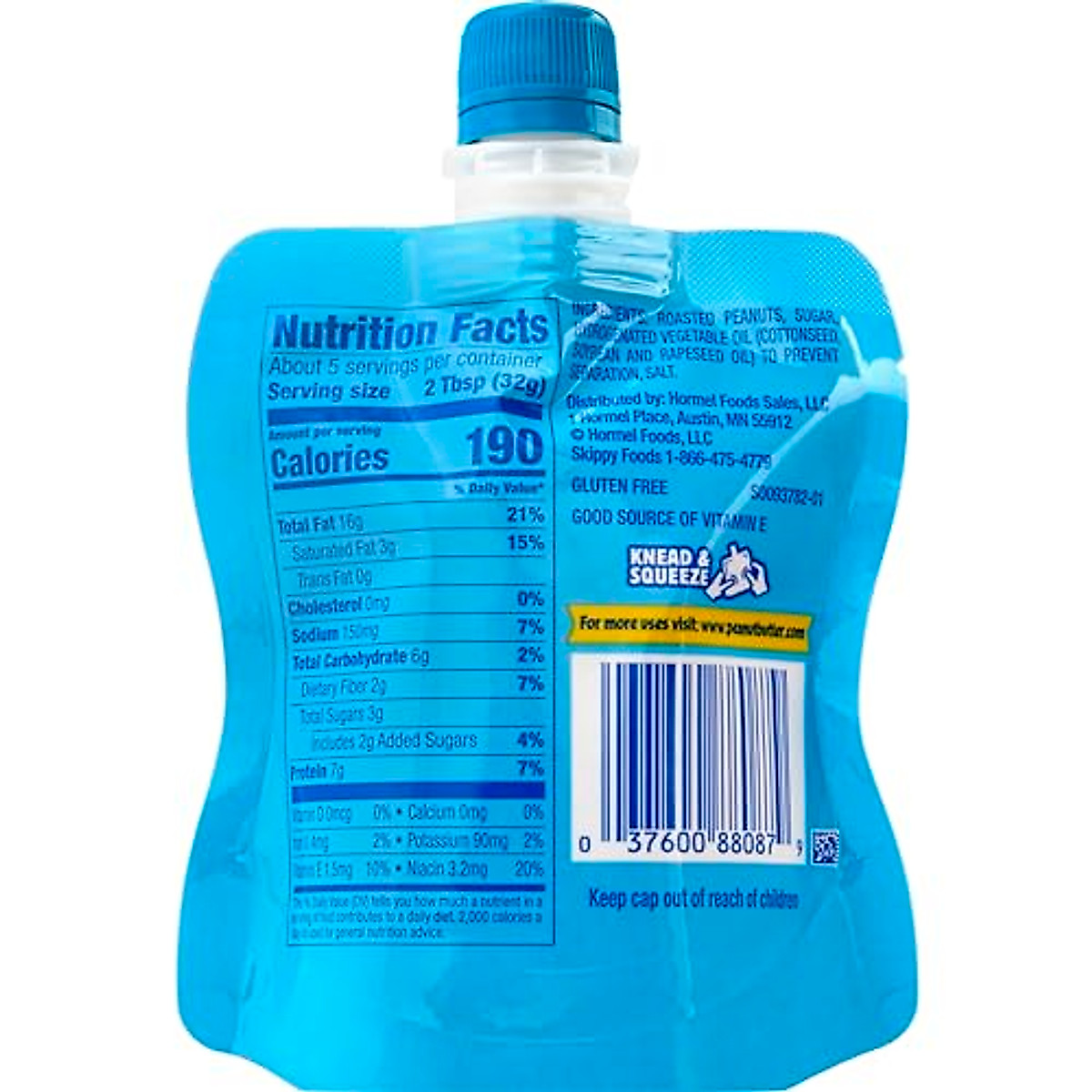 SKIPPY Squeeze Creamy Peanut Butter, 6 Ounce (Pack of 6)