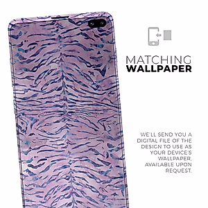 DesignSkinz Purple Watercolor Tiger Pattern Protective Vinyl Decal Wrap Skin Cover Compatible with The Samsung Galaxy S20 (Screen Trim & Back Glass Skin)