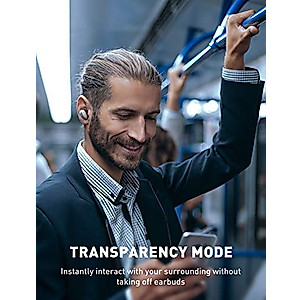 dyplay True Wireless Earbuds 35dB Active Noise Cancelling with ANC Transparent Mode Bluetooth 5.0 Earbuds, 6 Built-in Mics for Clear Calls, Immersive Stereo Sound, USB-C Charging Case, Touch Control