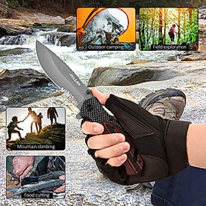 Pocket Knife for Men with 9Cr18Mov Stainless Steel, Folding Knife for Camping Hunting Hiking, Tactical Knife with Window Breaker, Seatbelt Cutter, Stocking Stuffers Christmas Gifts for Men Dad Husband