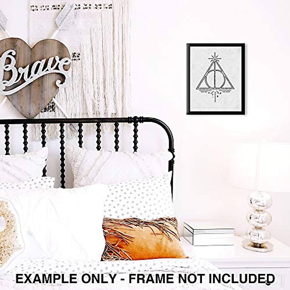 TRENDYPRINT – Harry Potter – Symbols – Deathly Hallows – Mischief Managed – Platform 9 ¾ - Set of 4 8" x 10" Prints – Includes A Collectible Wizarding World Bookmark!