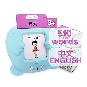 ZeenKind Chinese & English Talking Flash Cards with 510 Sight Words for Toddlers 2 3 4 5 6 Years Old, Learn Chinese for Kids, Audible Pocket Speech Early Learning Bilingual Flashcard Toys, 255 Cards