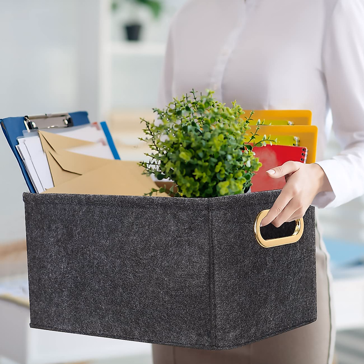 Set of 4 Collapsible Fabric Storage Cubes Organizer Shelf Basket Storage Bins Bag Basket Container