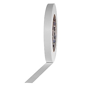 ProTapes Artist Tape Flatback Printable Paper Board or Console Tape, 60 yds Length x 1/2" Width, White (Pack of 1)