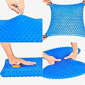 Ecofeen Gel Seat Cushion - Non-Slip Egg Seat Cushion Chair Pads - Office Chair Car Seat Cushion for Sciatica & Back Pain Relief - Coccyx Cushion for Home, Wheelchair, Computer, Desk Chair, Truck