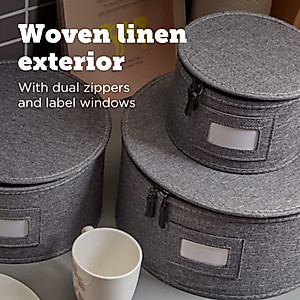 StorageLAB China Storage Containers, Containers for Organizing, Hard Shell Case, Felt Plate Dividers, Moving Supplies, Storage Box, Wine, Dishes, Glasses Storage, Charger Plates Storage Containers