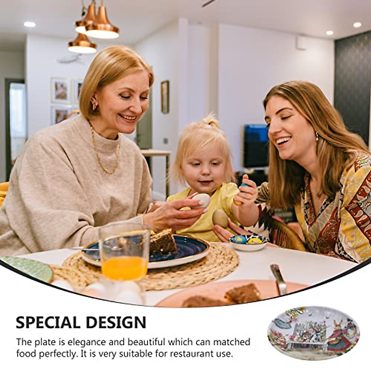 VALICLUD Easter Serving Tray Fruit Plate: Bunny Rustic Iron Platters Kitchen Snack Plate Appetizer Trays for Coffee Snacks Nuts Condiments Appetizers