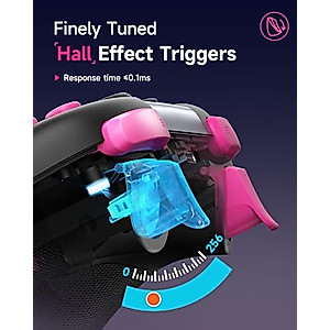 EasySMX X05 2.4g Wireless Gaming Controller for PC/Steam/iPhone/Android/Switch - Bluetooth Controller Gamepad with Hall Effect, RGB Lights and Turbo, Anti-Drift Controller