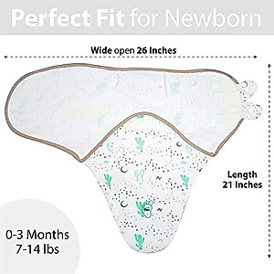 Baby Swaddle Blanket Wrap for Newborn & Infant, 0-3 Months 100% Breathable Cotton Swaddlers Sleep Sack with Adjustable Wings, 3 Pack Swaddling Blankets for Boys and Girls (Cool Grey)