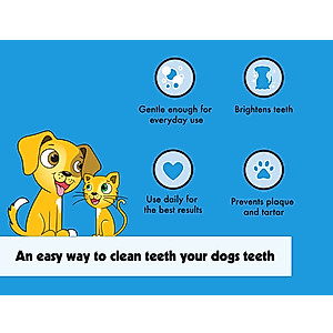 Petkin Plaque Remover Gel – Cleans Teeth and Gums, Removes Plaque and Tartar - Freshens Breath and Whitens Teeth with Baking Soda - Ideal for Daily Use, No Brushing or Rinsing - 4 fl oz